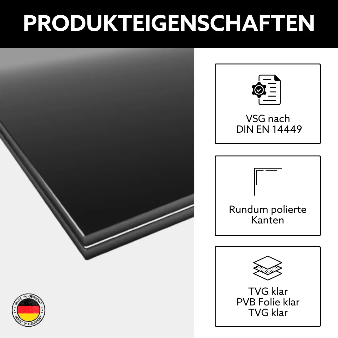 VSG aus TVG - grau getönt mit klarer Folie | SOGLAS