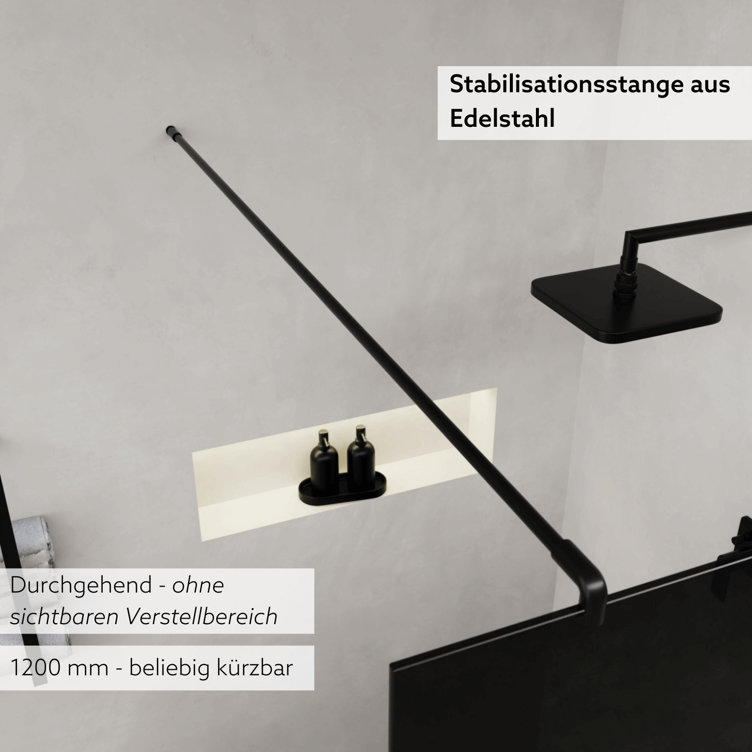 Walk In Duschabtrennung dunkel grau getönt | SOGLAS