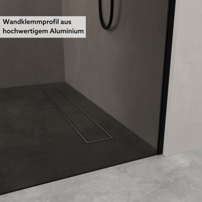 Walk In Duschabtrennung dunkel grau getönt | SOGLAS