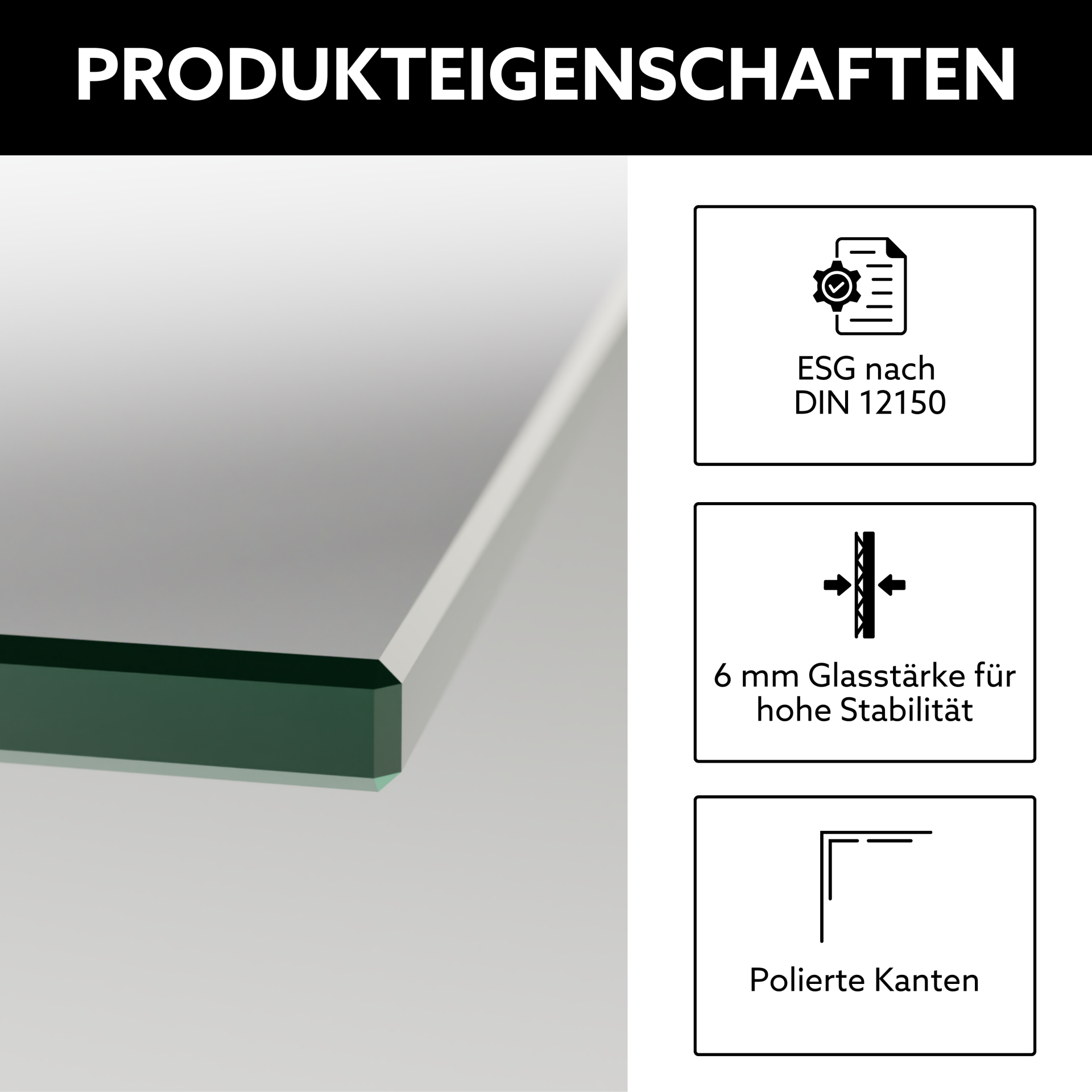 Funkenschutzplatte Rundbogen aus Klarglas | SOGLAS